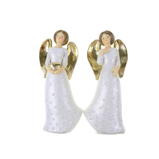 Figura angyal poly 7*5*17 cm álló 2 féle fehér - Virág -és dekorációs nagykereskedelem