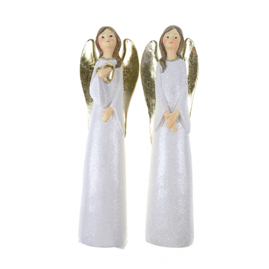 Figura angyal poly 7*5*23 cm álló 2 féle arany - Virág -és dekorációs nagykereskedelem