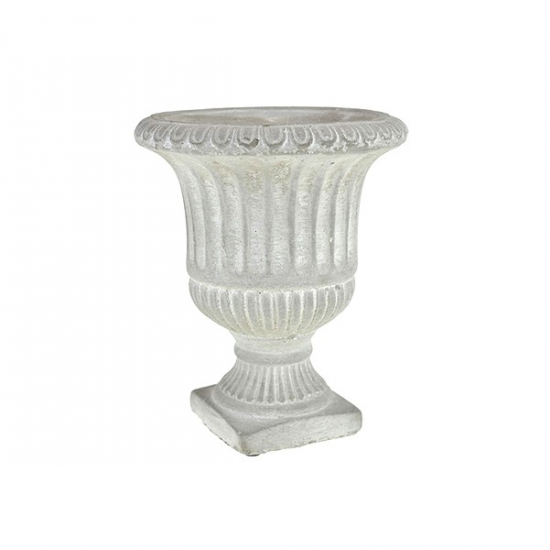 Kaspó kő kehely forma 13,5*13,5*16cm mosott fehér - Virág -és ...