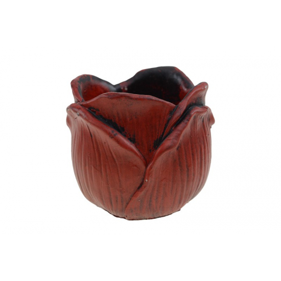 Kaspó kő rózsa 12.3*12.1*10.8cm piros - Virág -és dekorációs ...