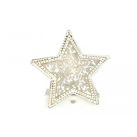 Ledes fém csillag forma 12,5*4,8*12,5cm fehér - Virág -és dekorációs ...