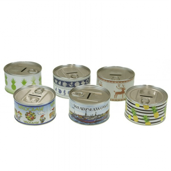 Persely konzerv fém 10cm virág mintás - Virág -és dekorációs nagykereskedelem