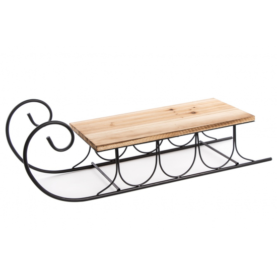 Szánkó fa 60*20cm natúr - Virág -és dekorációs nagykereskedelem